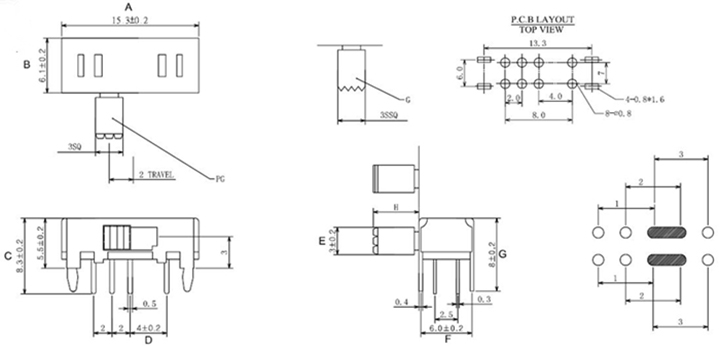 微型拨动开关SK-23D06-东莞市六钧电子五金有限公司