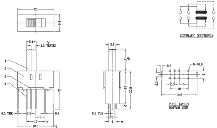 微型拨动开关SS-23E03-东莞市六钧电子五金有限公司